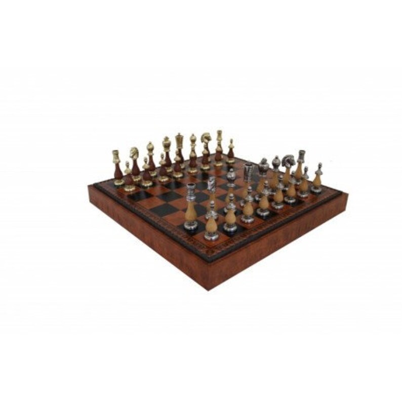 ARABIC STYLE Metal & Wood Chess Pieces With Brown/black - Etsy