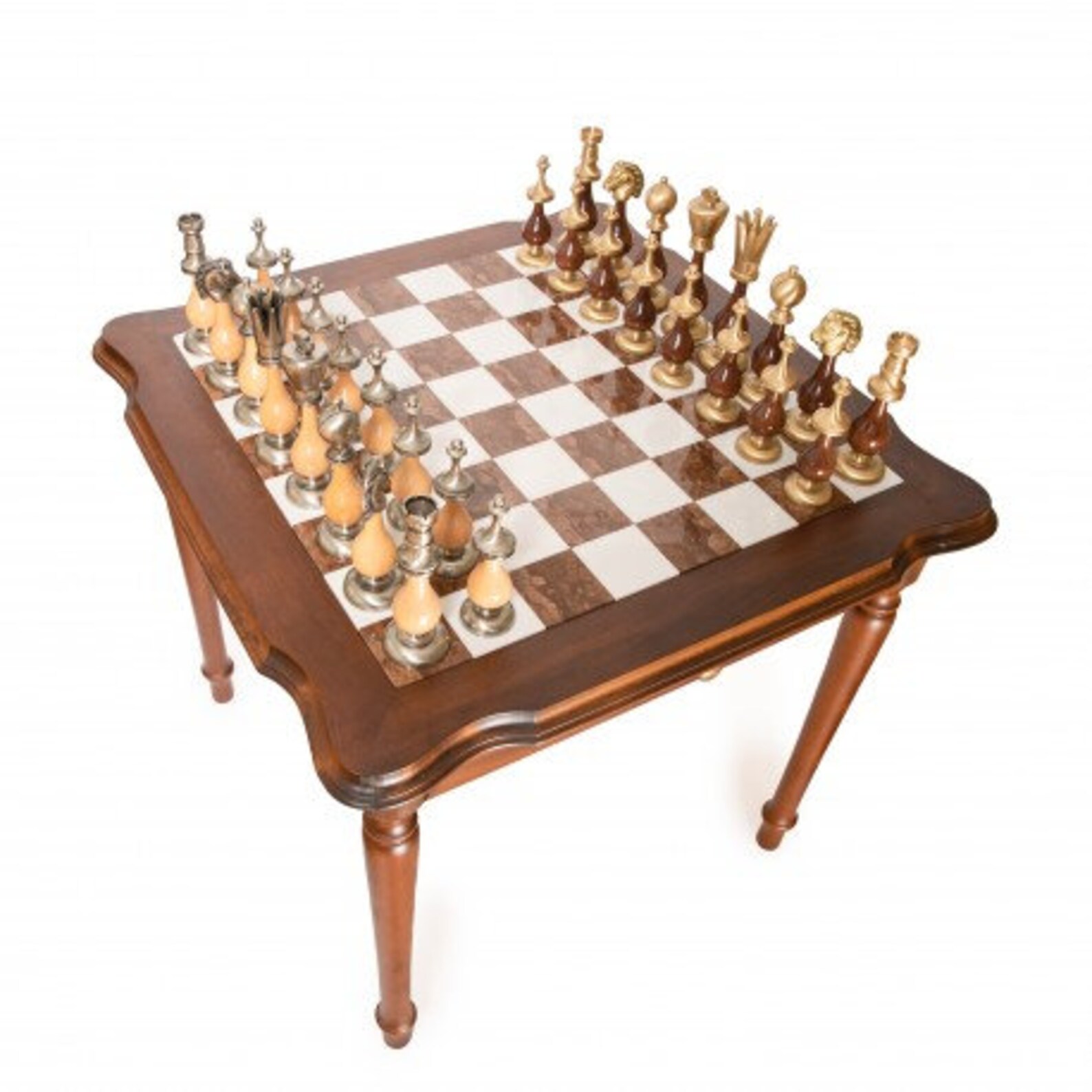 LARGE Beautiful Wood Alabaster Chess Table Without Chess - Etsy