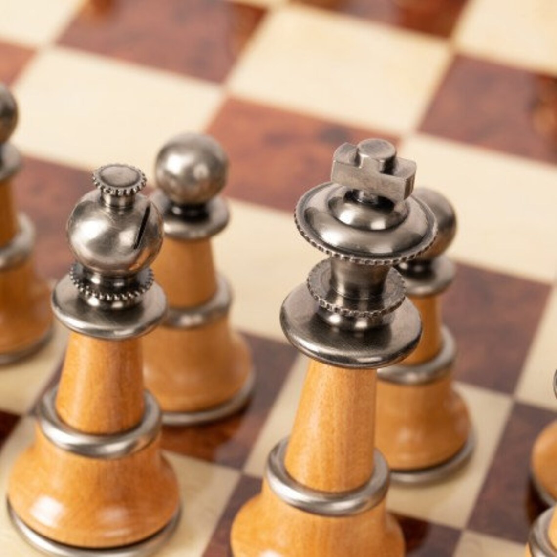 Wooden Chess Table With Beautiful Luxurious Chess Set | Etsy