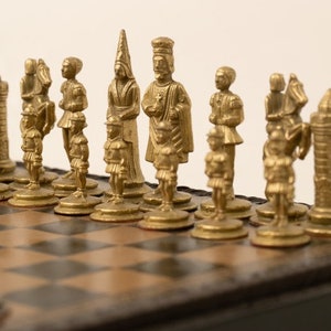 Solid Metal Camelot Theme Chess Set With Gameboard/box - Etsy
