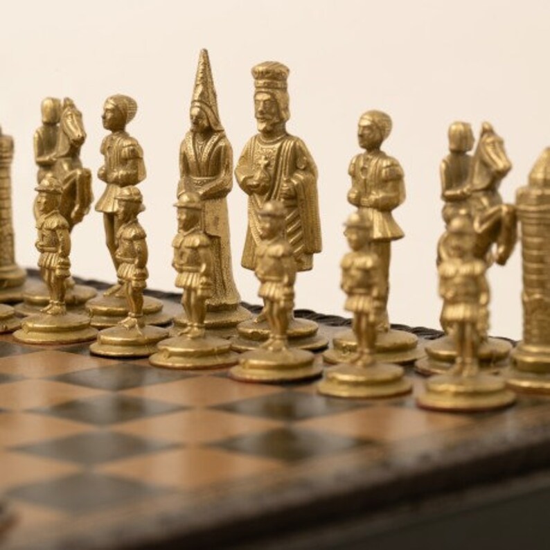 Solid Metal Camelot Theme Chess Set With Gameboard/box - Etsy