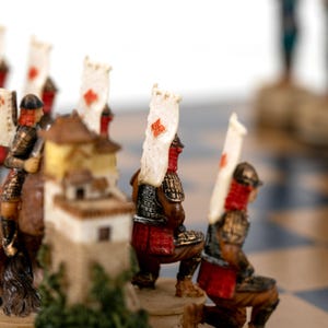 SAMURAI: Handpainted Chess Set With Leatherlike Chess Board - Etsy