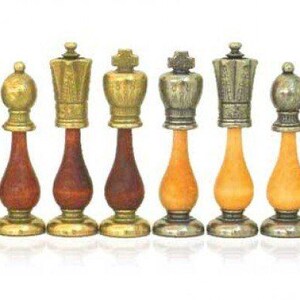 Arabic Style Wood & Metal Chess Set With Unique Chessboard - Etsy