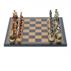 SAMURAI: Handpainted Chess Set With Leatherlike Chess Board - Etsy