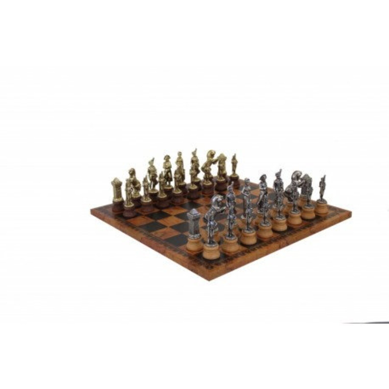 NAPOLEON Chess Set From Metal & Wood With Chessboard in Globe Finish - Etsy