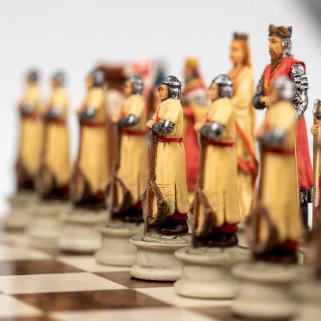 CRUSADE SET: Handpainted Chess Set Leatherette Chessboard & - Etsy
