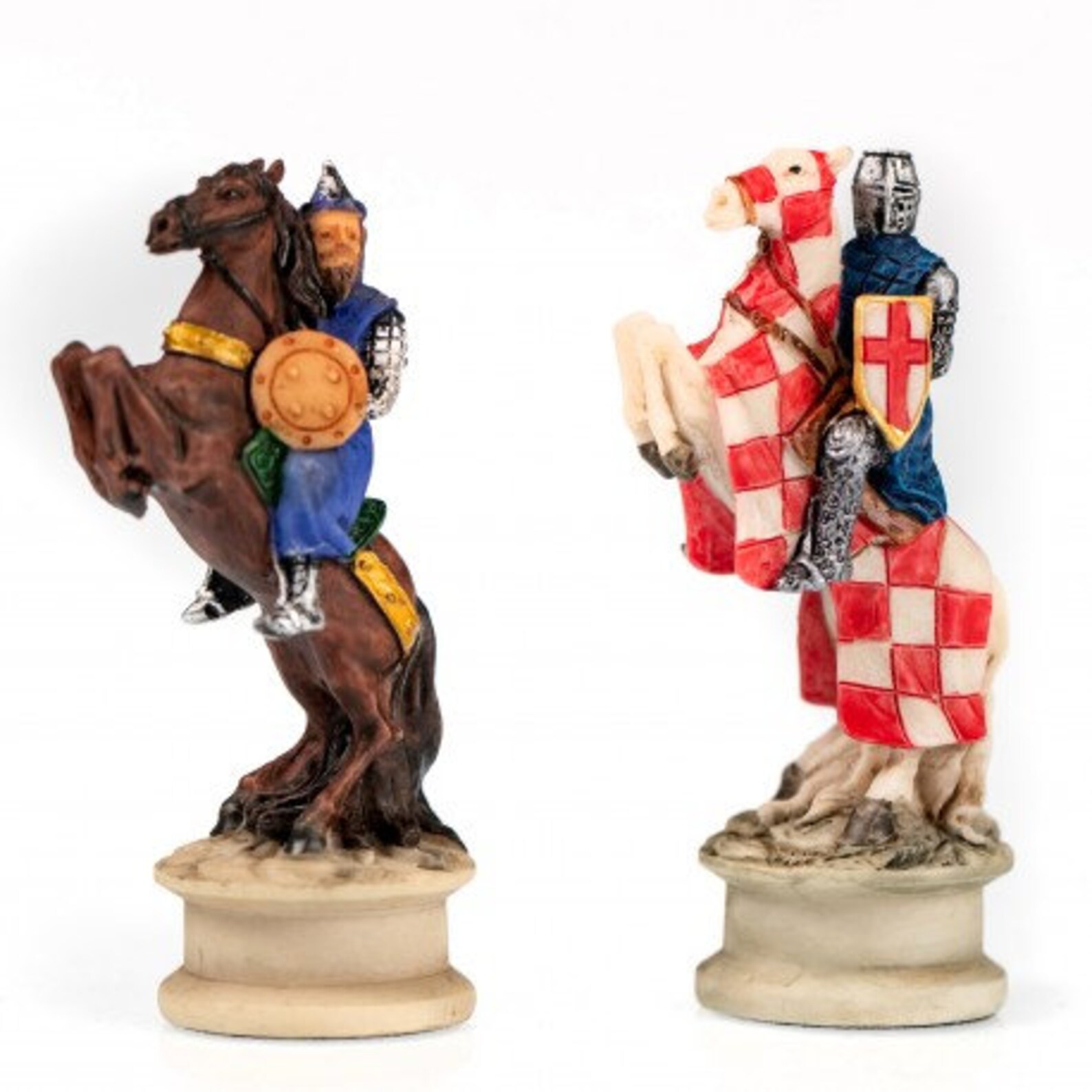 CRUSADE SET: Handpainted Chess Set Leatherette Chessboard & - Etsy