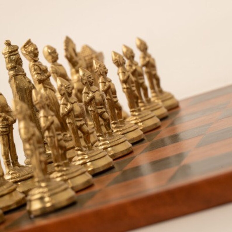 Mary Stuart Metal Chess Set With Leather-like Chessboard - Etsy