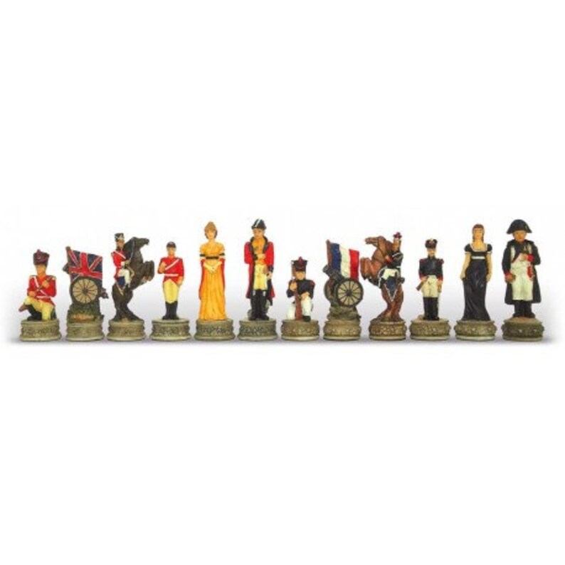 WATERLOO BATTLE: Handpainted Chess Set With Wooden Ebony Style ...