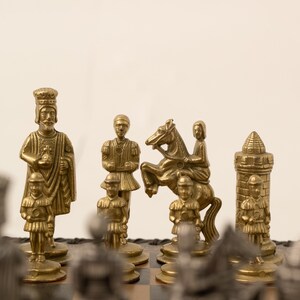 Solid Metal Camelot Theme Chess Set With Gameboard/box - Etsy