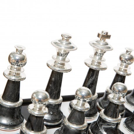 Solid Wood Chess Table With Beautiful Alabaster Top and Gold/silver ...