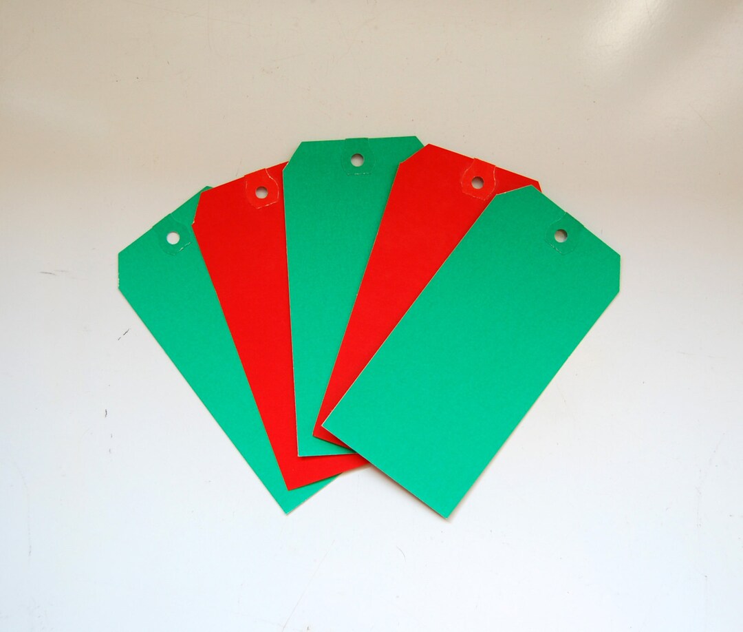 Vintage Dennison Gift Tags, Red and Green, Craft Supply, Gifts, Party ...