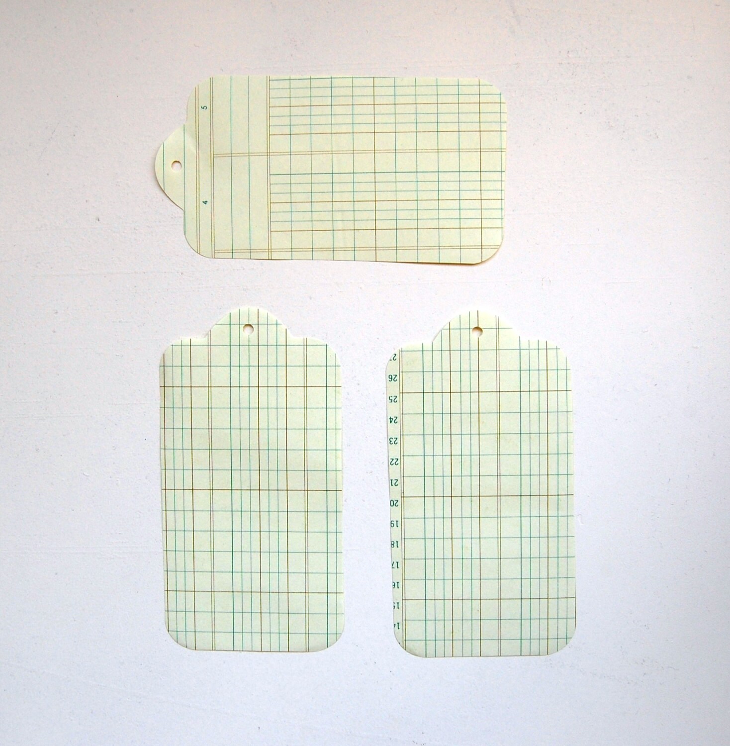 Vintage Paper Tags From Green Columnar Paper Set of 10 - Etsy