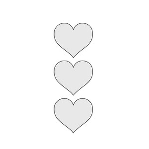 3.125" W X 8.93" H String Art 3 Hearts Stacked Pattern / Template - Etsy