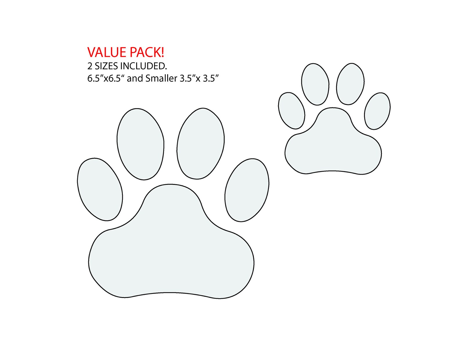 Paw Print VALUE Pack String Art 2 Paw Print COMBO Pattern / Template - Etsy