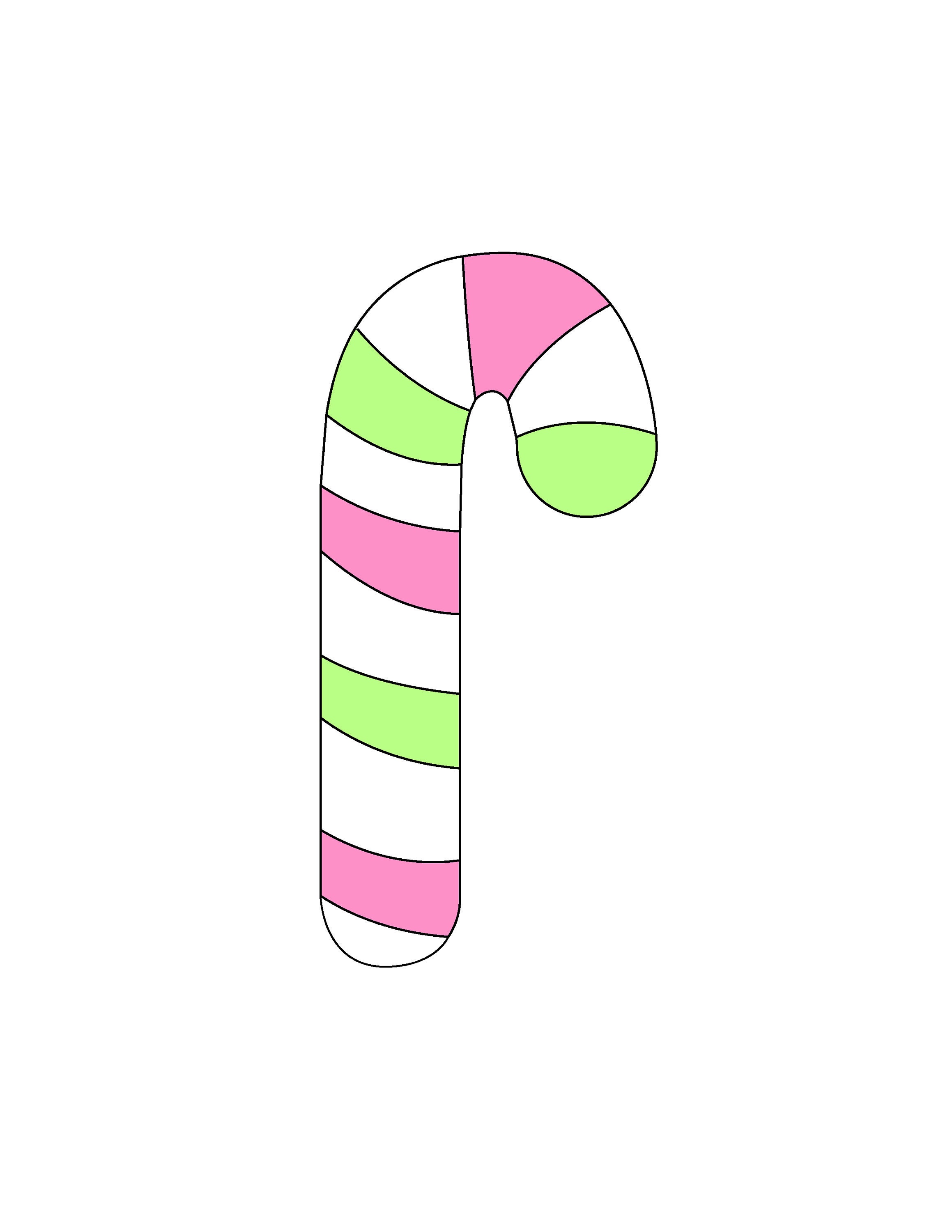 9 H X 4.25 W String Art Christmas Candy Cane Pattern / Template - Etsy ...