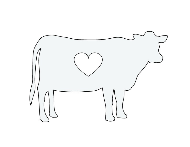 10 W String Art COW with Heart Pattern / Template | Etsy
