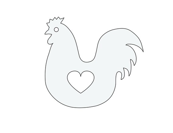 8 W String Art Rooster With Heart Pattern / Template | Etsy Canada