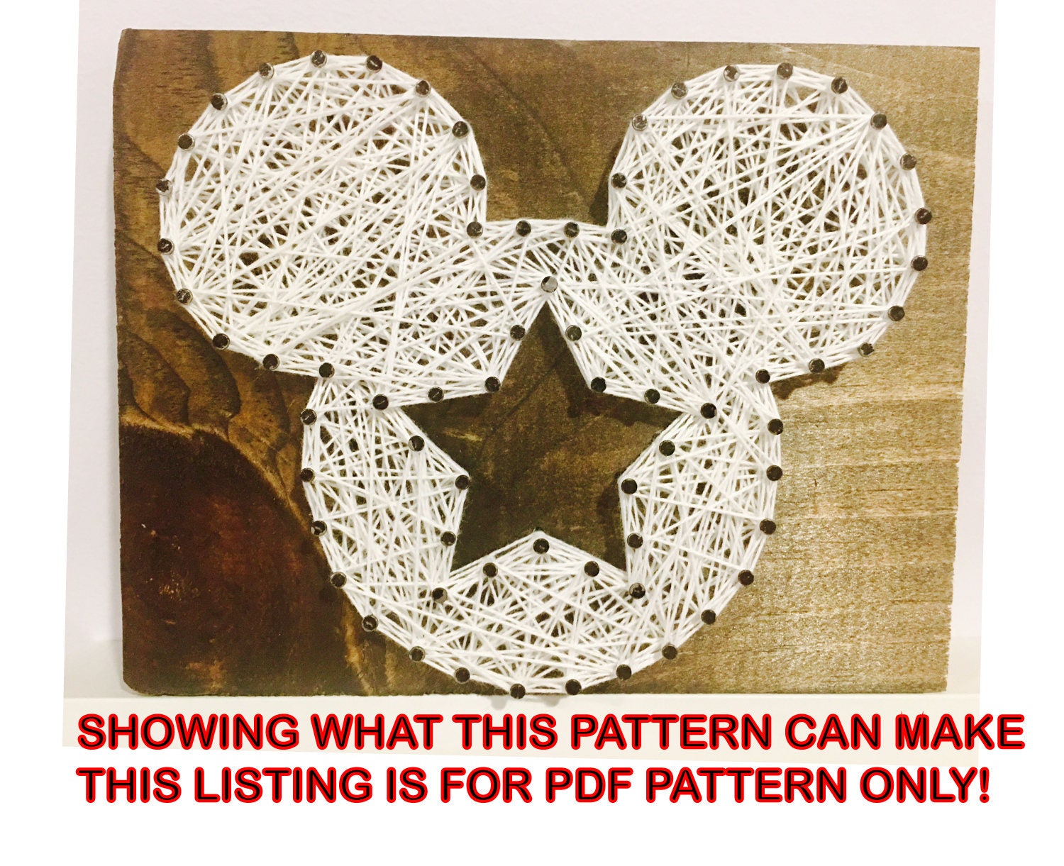 5 H String Art Mickey Mouse With STAR Pattern / Template - Etsy Canada