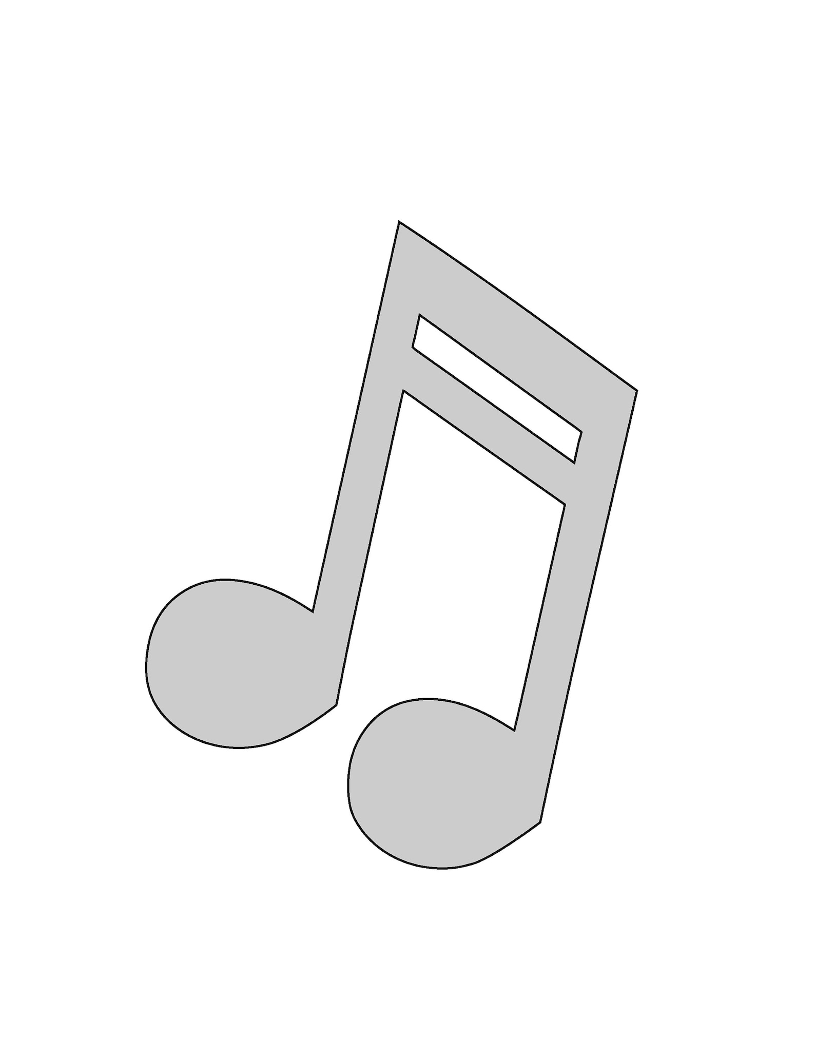 6.5" W X 8.56" H String Art Music Note Pattern / Template - Etsy