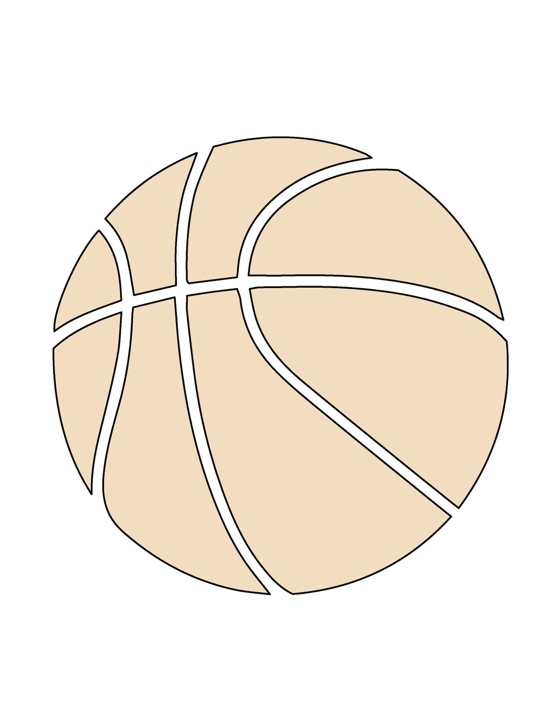 7" H X 7" W String Art Basketball Pattern / Template - Etsy