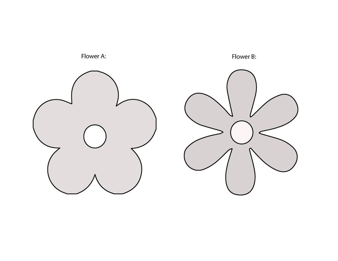 4 Inch String Art 2 Flower COMBO Pattern / Template - Etsy