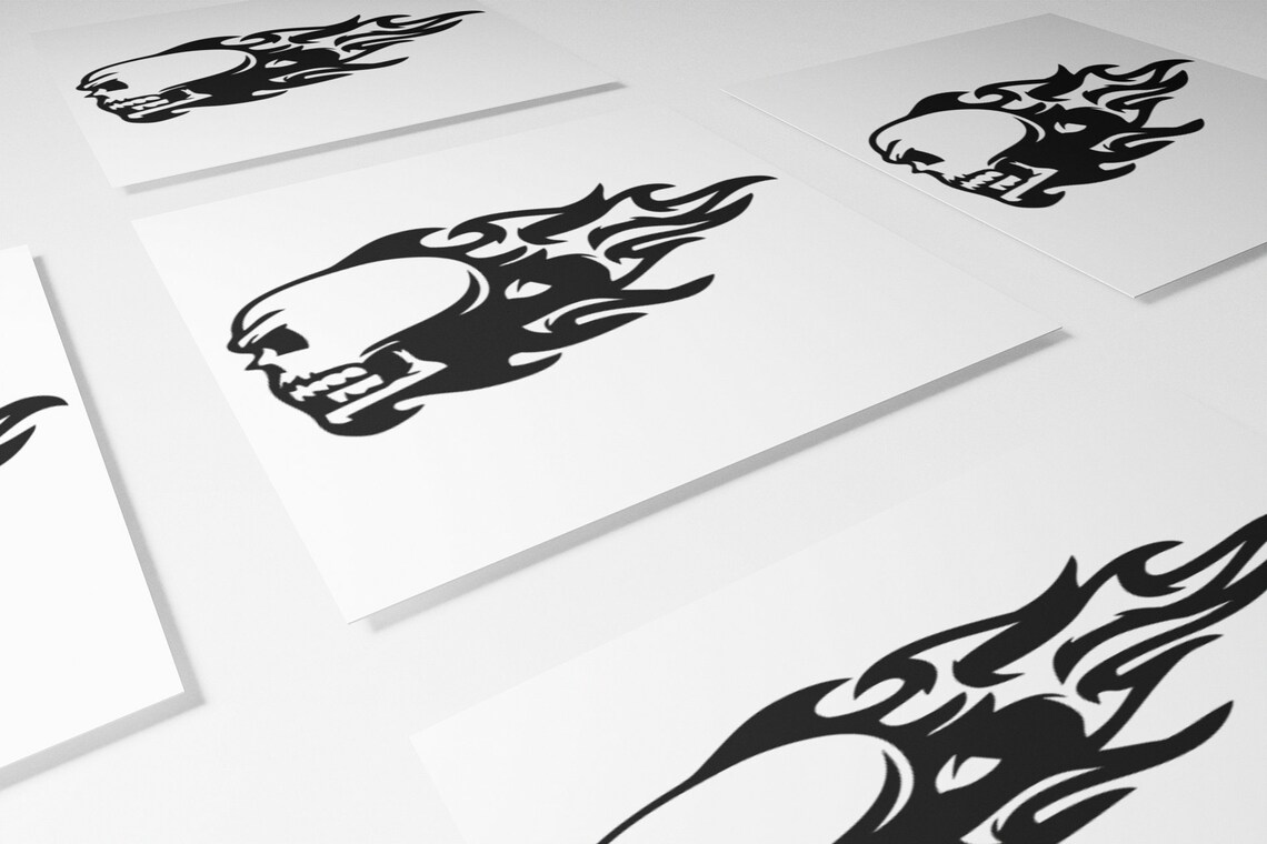 Flaming Skull Sticker-vinyl Wall Sticker-car Sticker Decal-car - Etsy