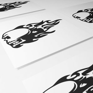 Flaming Skull Sticker-vinyl Wall Sticker-car Sticker Decal-car Decal ...