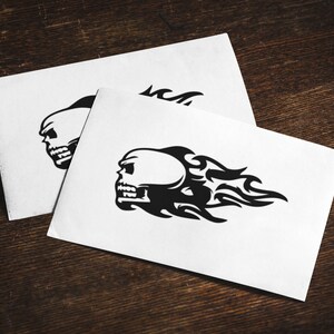 Flaming Skull Sticker-vinyl Wall Sticker-car Sticker Decal-car Decal ...