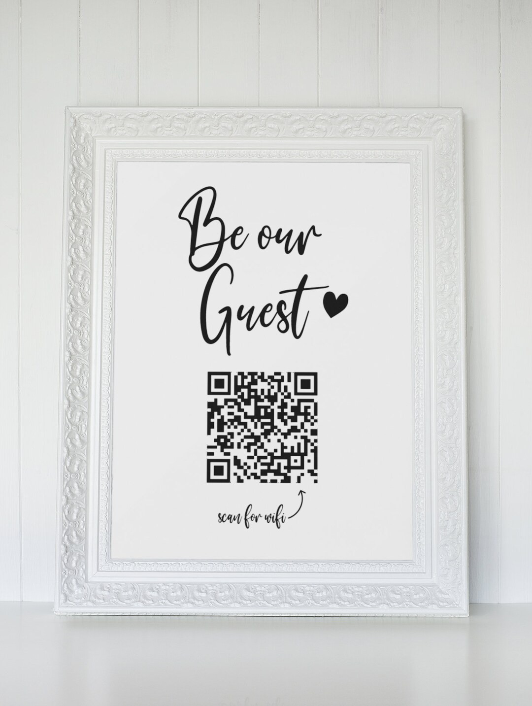 Be Our Guest Heart Wifi QR Scan Home Wall Decor Print - Etsy
