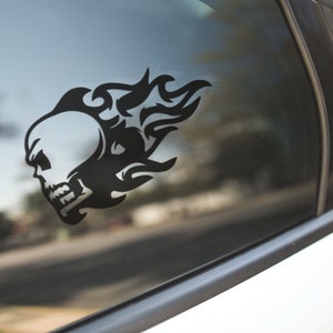 Flaming Skull Sticker-vinyl Wall Sticker-car Sticker Decal-car Decal ...