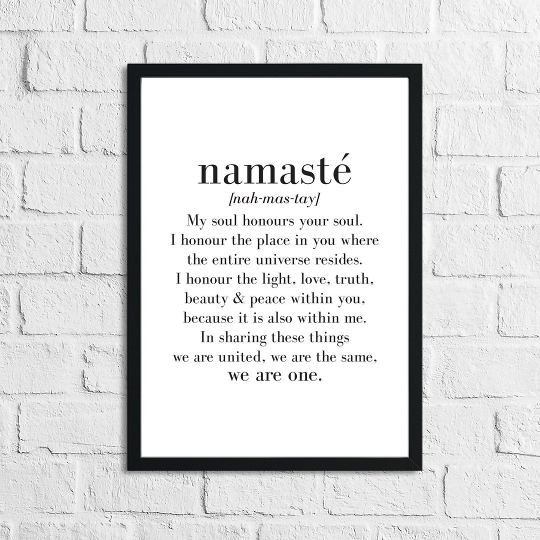 Namaste Definition Inspirational Wall Quote Print Decor - Etsy