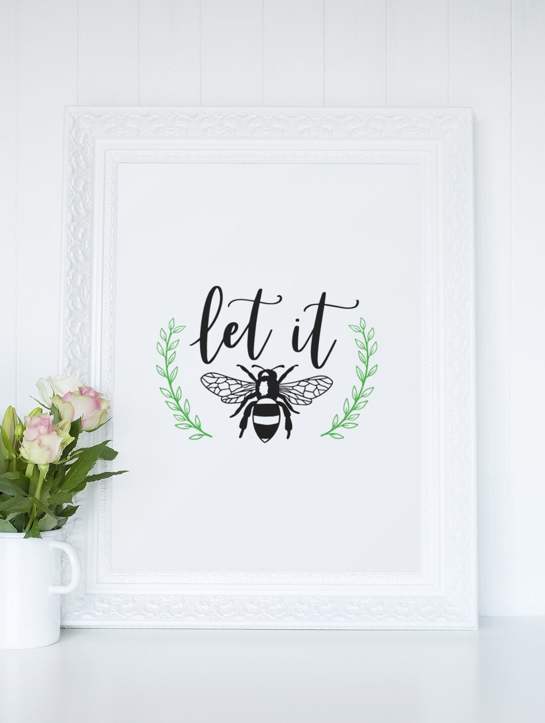 Let It Bee Bumble Bee Simple Bedroom Dressing Room Home Wall Decor ...