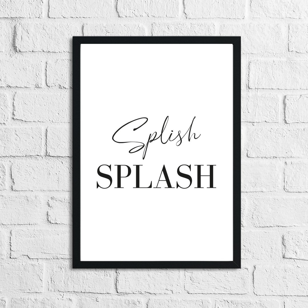 Splish Splash Script Bathroom Wall Decor Print - Etsy