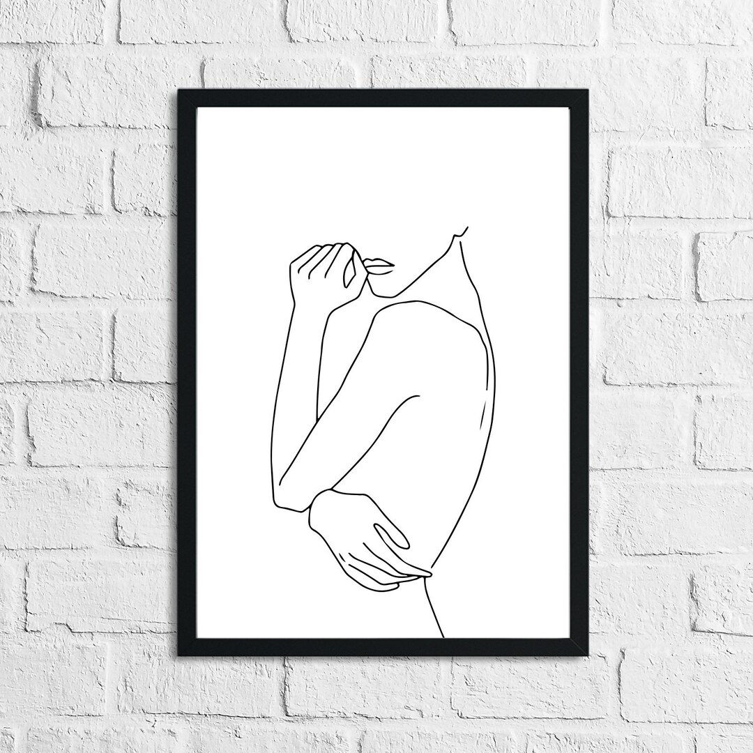 Women's Body Line Work Bathroom Bedroom Dressing Room Wall Decor Print ...