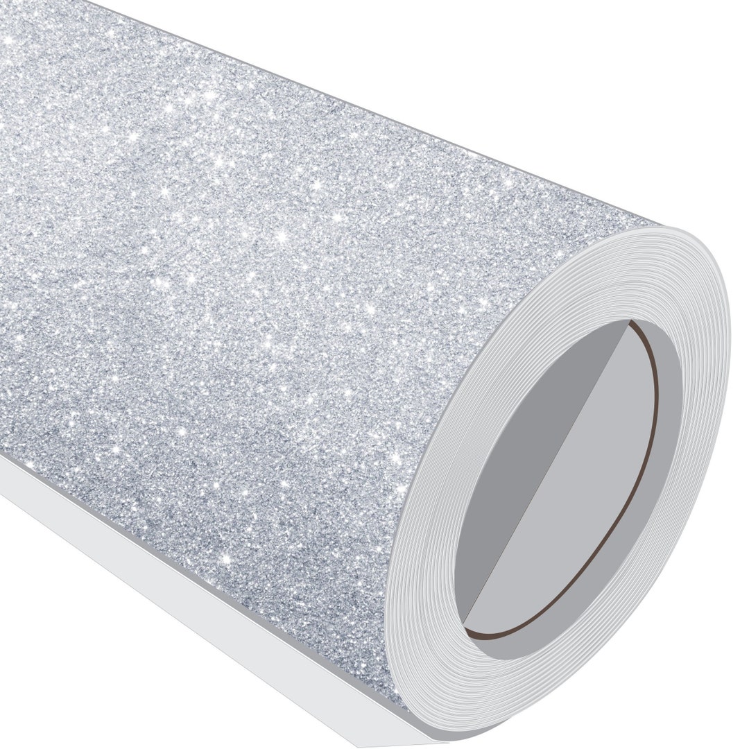 Silver Glitter Vinyl Roll: Self-adhesive Craft Film - Etsy