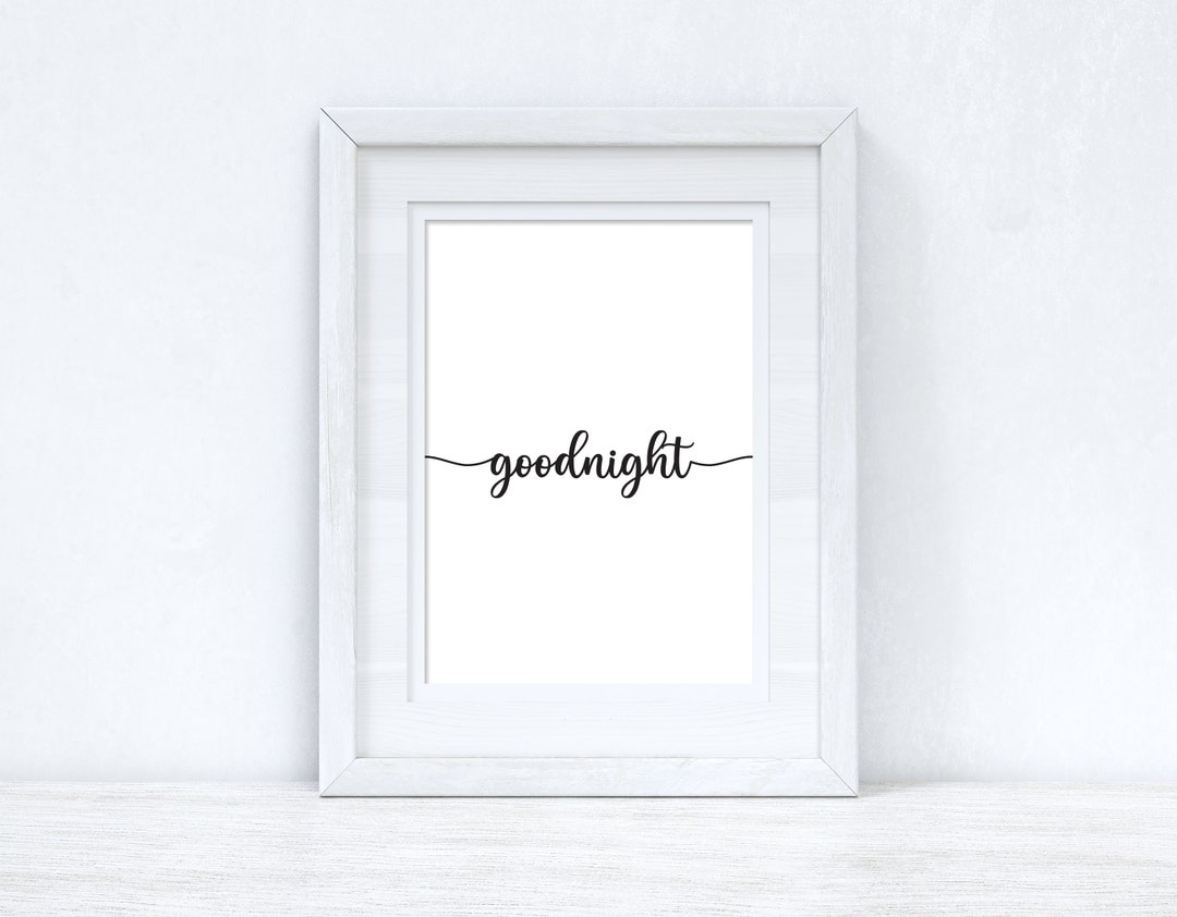 Goodnight Good Night Line Bedroom Room Wall Decor Print - Etsy