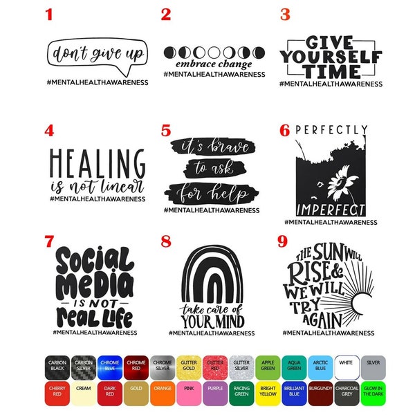 Mental Health Wall Stickers - Etsy