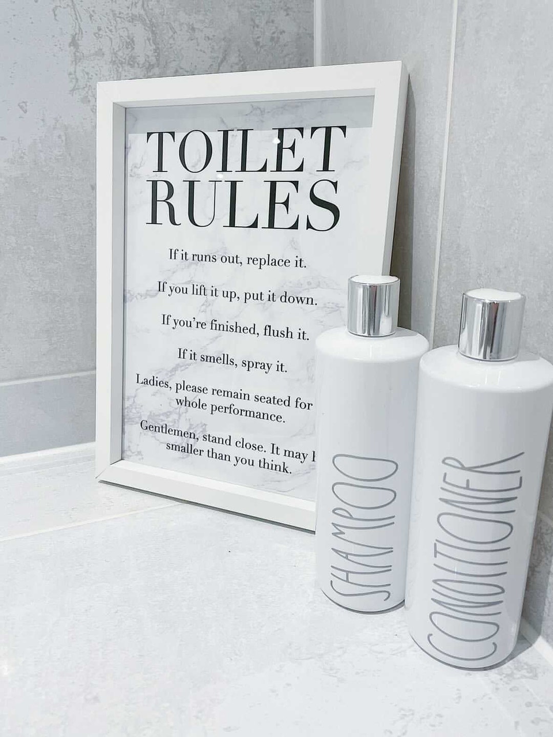Toilet Rules Funny Humorous Bathroom Wall Decor Print - With or Without ...