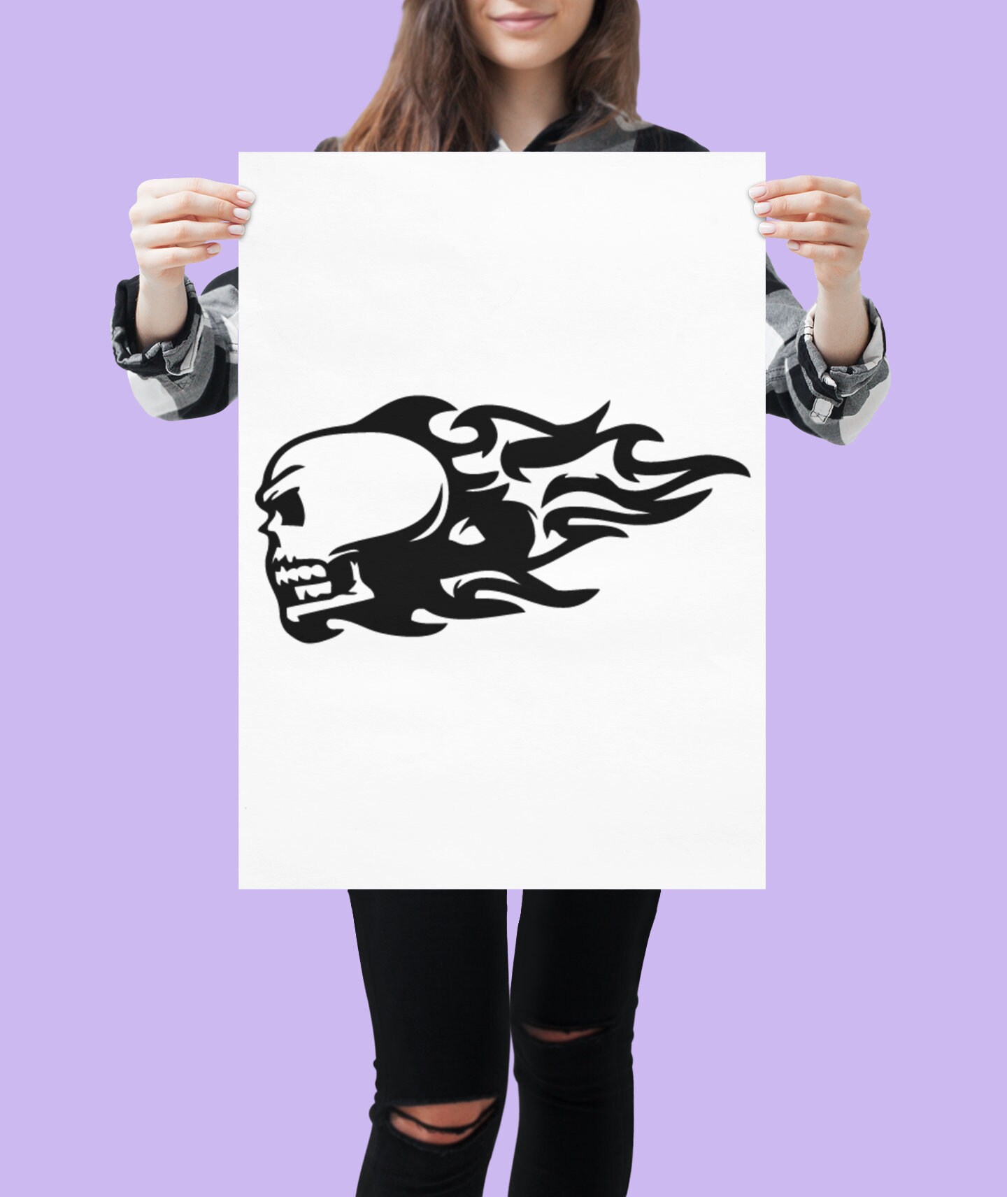 Flaming Skull Sticker-vinyl Wall Sticker-car Sticker Decal-car | Etsy