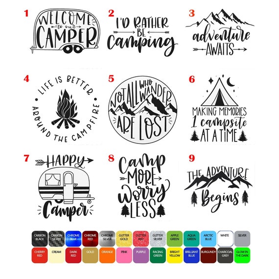 Outdoor Adventure Car Stickers Campervan Stickers campfire | Etsy