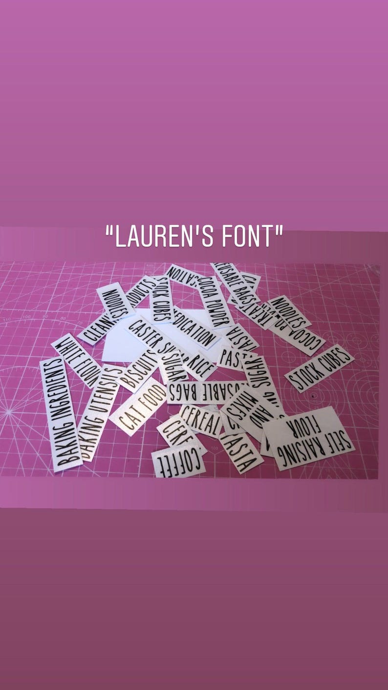 Custom Lauren Font Kitchen Pantry Labels Stickers, 4cm Tall - Etsy Canada