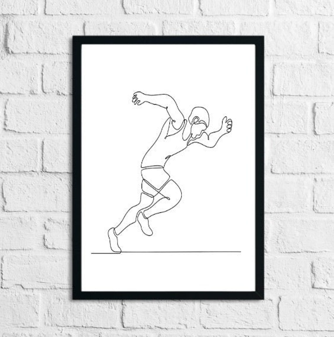 Continuous Line Drawing Runner Vector Illustration Home Decor Print - Etsy