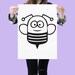Funny Cartoon Bee Sticker-vinyl Wall Sticker-car Sticker Decal-car ...