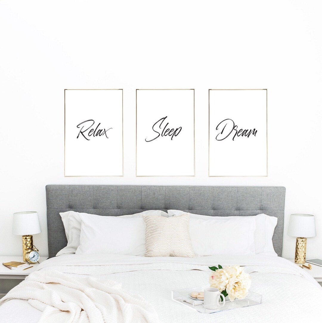 Relax Sleep Dream Set of 3 Bedroom Decor Wall Prints - Etsy