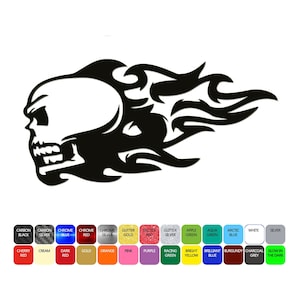Flaming Skull Sticker-vinyl Wall Sticker-car Sticker Decal-car Decal ...