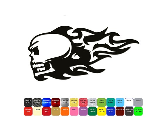 Flaming Skull Sticker-Vinyl Wall Sticker-Car Sticker Decal-Car | Etsy