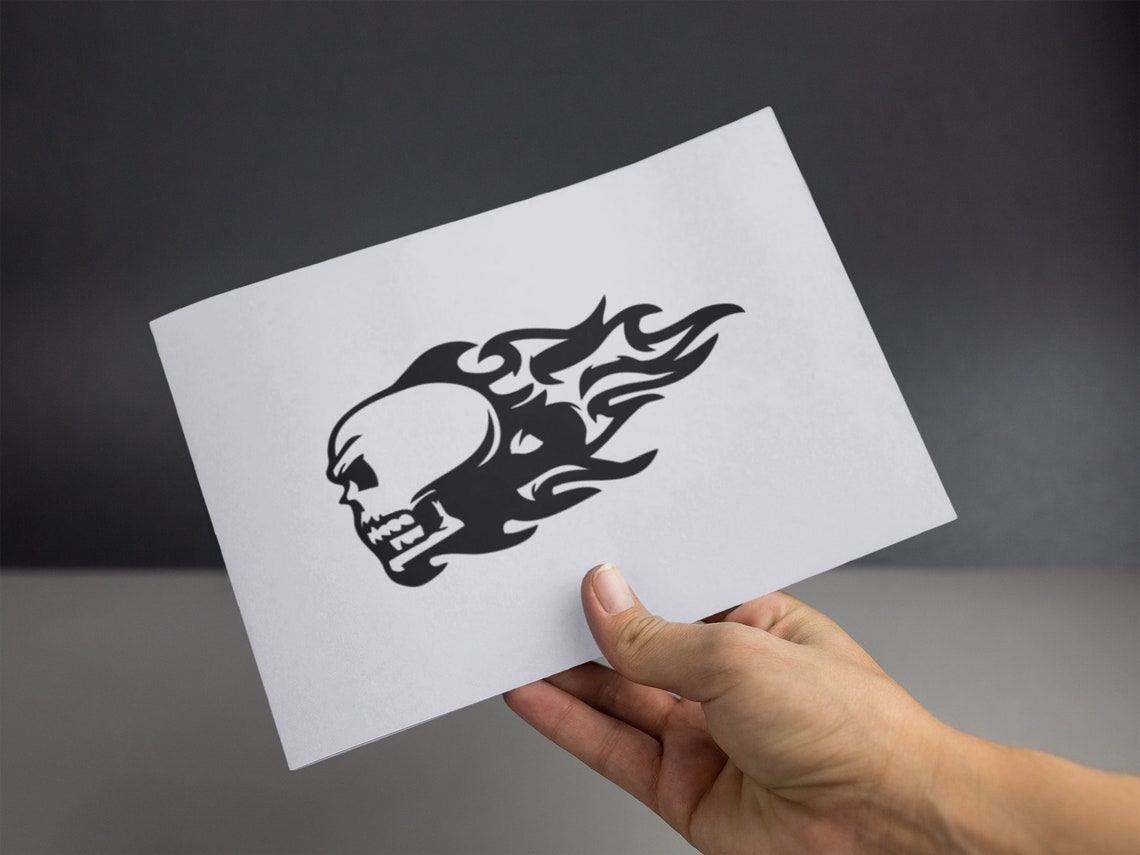 Flaming Skull Sticker-vinyl Wall Sticker-car Sticker Decal-car - Etsy