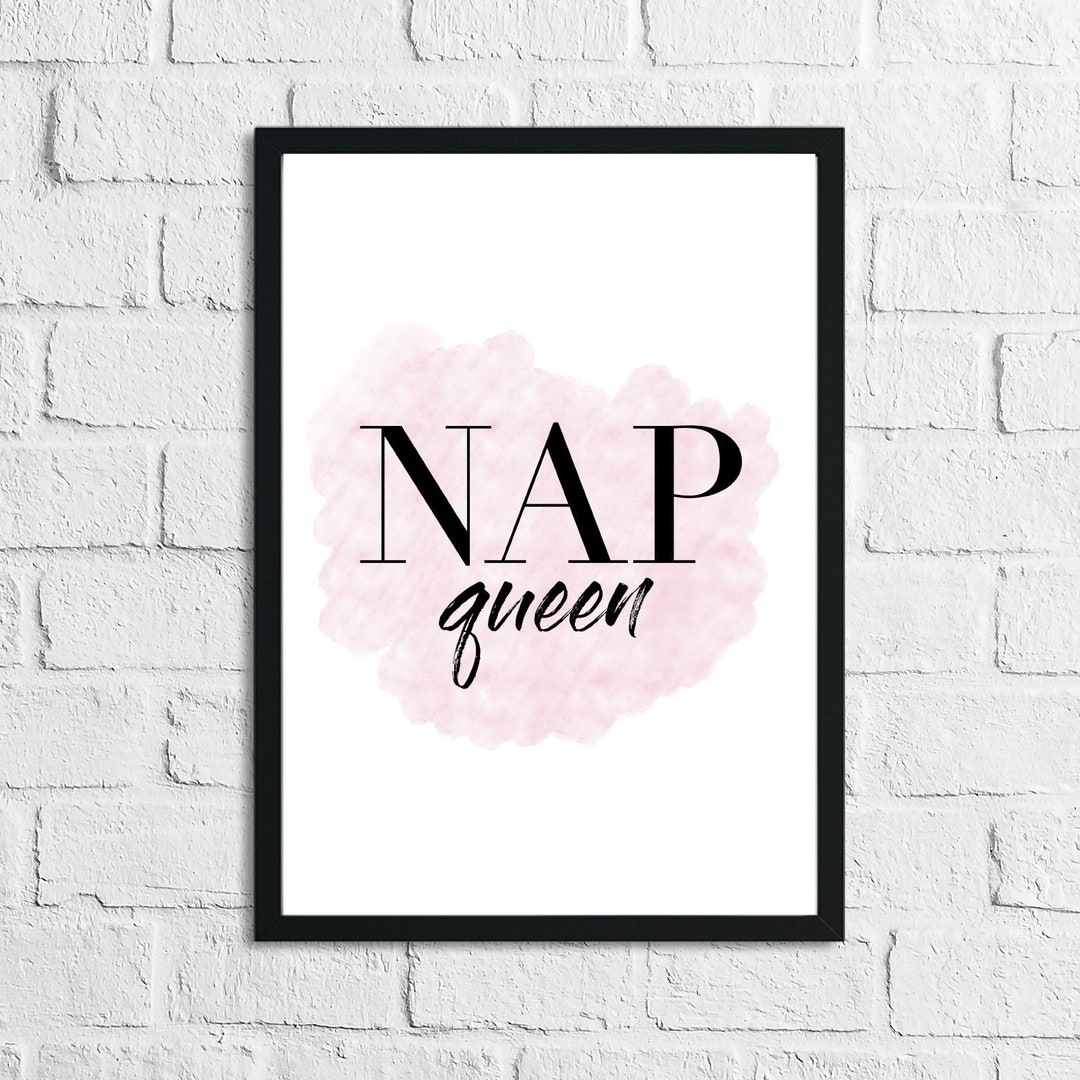 Nap Queen Pink Bedroom Quote Print Wall Decor - Etsy