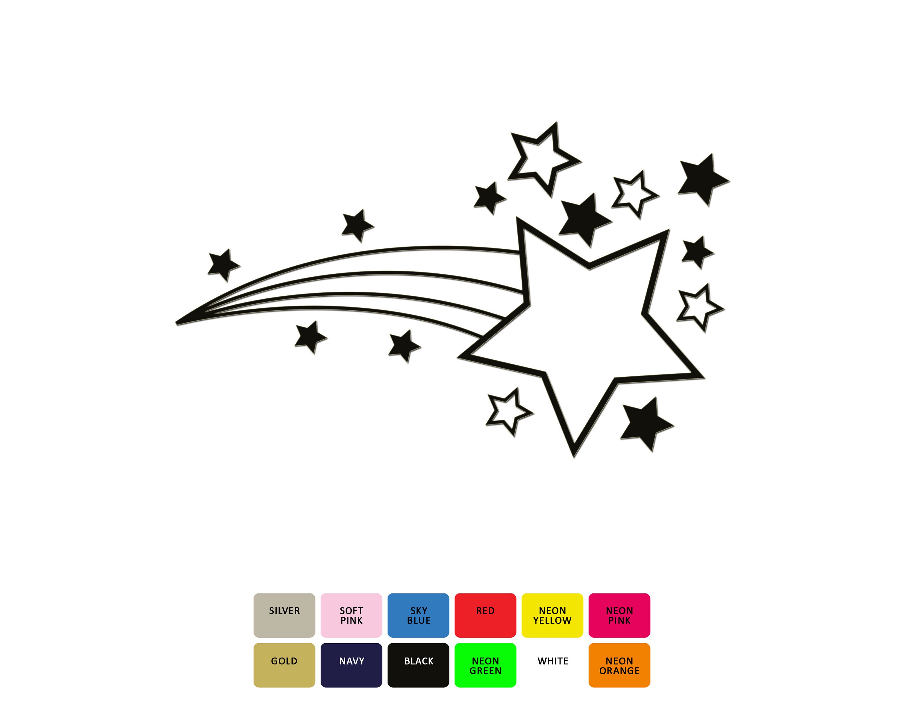 Iron on Decal Shooting Stars. HTV Decal. Do It Yourself Easy - Etsy